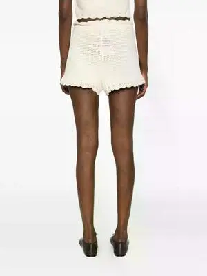 Posse Dylan Crocheted Mini Shorts - Neutrals