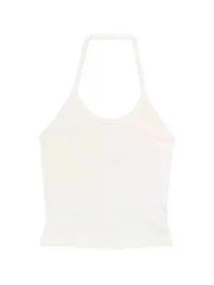 Enza Costa Halter-neck Ribbed Tank Top - Neutrals
