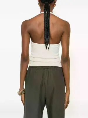 Enza Costa Halter-neck Ribbed Tank Top - Neutrals