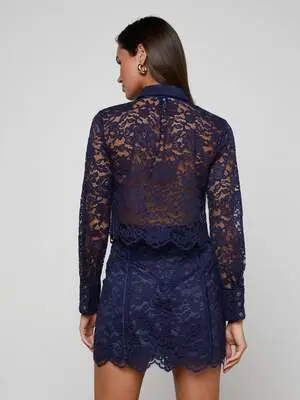 L'Agence Roelle Lace Blouse Top - Midnight