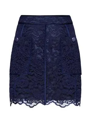 L'Agence Lace A-line Mini Skirt - Midnight