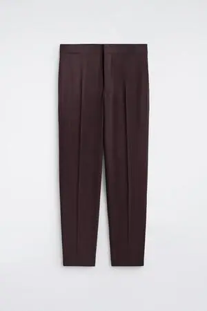 Cos Fluid Wool Slim-fit Pants - Brown