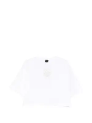 Pinko Embellished Crop T-shirt - White