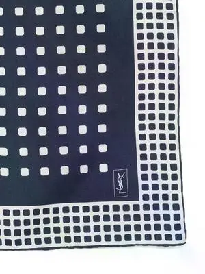 Saint Laurent 1990s Silk Scarf - Blue