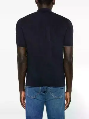 Brunello Cucinelli Ribbed Polo Shirt - Blue