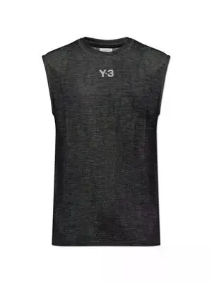 Y3 X Mercedes Amg Petronas Logo Print Sleeveless Top - Grey