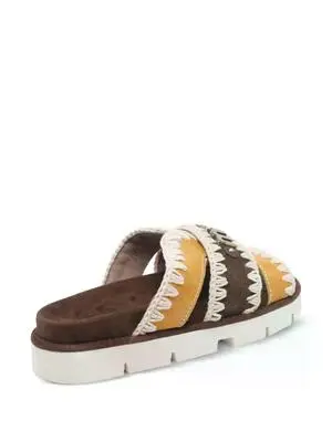 Mou Bio Crochet-trim Logo-plaque Sandals