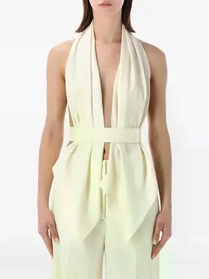 Alberta Ferretti Halterneck Belted Top