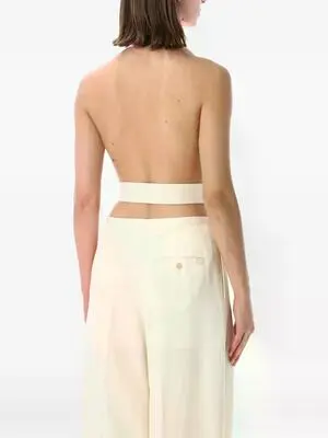 Alberta Ferretti Halterneck Belted Top