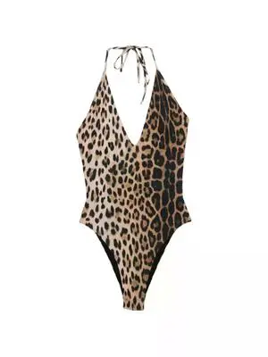 Moschino Animal-print Swimsuit - Neutrals