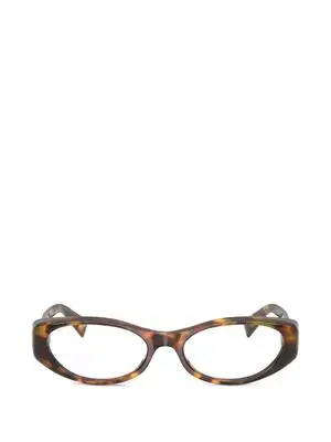 Miu Miu Round Frame Glasses - Brown