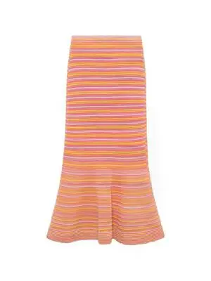 Simkhai Striped Midi Skirt