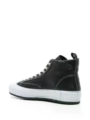 Officine Creative Distressed-effect Leather High-top Sneakers