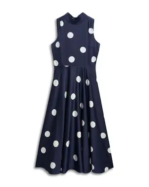 HOBBS LONDON Sleeveless Polka Dot Midi Dress