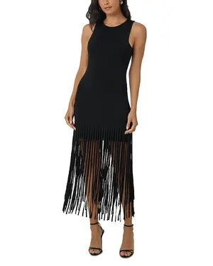 TOCCIN Margaux Fringe Dress - Jet