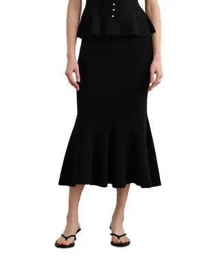 TOCCIN Toccin Lynn Pull-On Midi Skirt Jet
