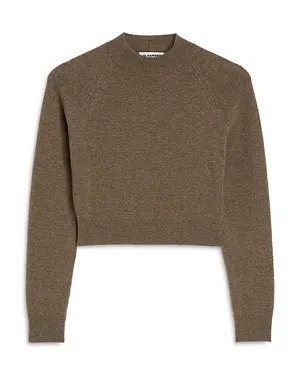JIL SANDER Wool Cashmere Crewneck Sweater - Espresso
