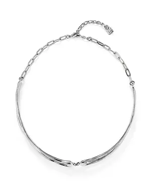 UNODE50 Short Double Necklace With White Topaz - Silver