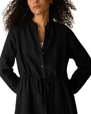 Eileen Fisher Mandarin Collar Shirt Dress