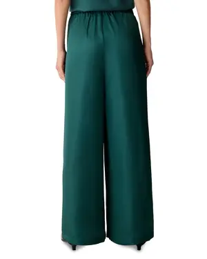 Eileen Fisher High Waisted Pleated Wide Leg Trousers