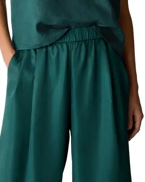 Eileen Fisher High Waisted Pleated Wide Leg Trousers