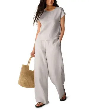 Eileen Fisher Round Neck Square Top - Wheat