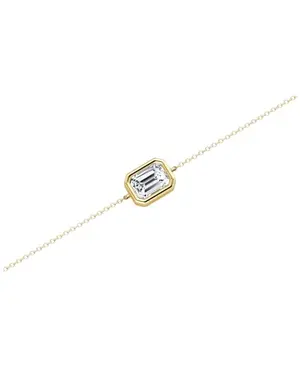 VRAI Bezel Solitaire Bracelet 0.5ctw Emerald Lab Grown Diamond