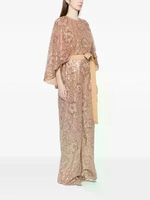 Elie Saab Sequin Belted Jumpsuit