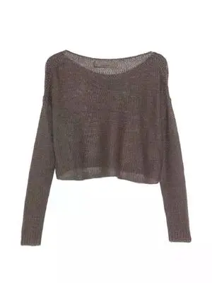 Enza Costa Boatneck Sweater - Grey