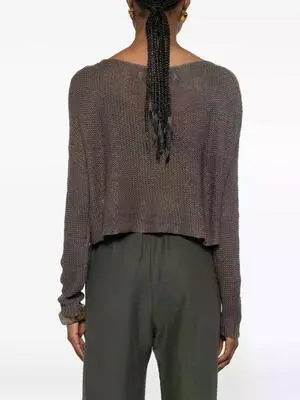 Enza Costa Boatneck Sweater - Grey
