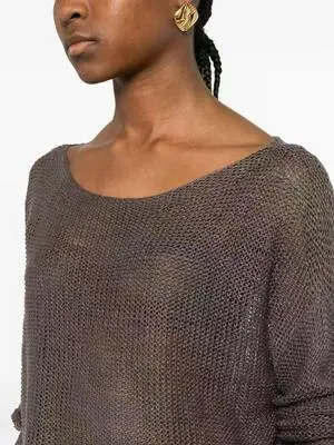 Enza Costa Boatneck Sweater - Grey