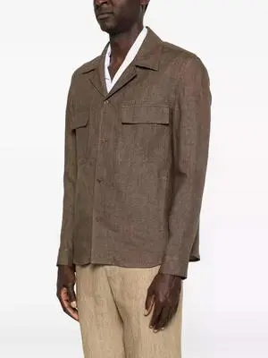 BRIGLIA 1949 John Flap-pocket Shirt Jacket - Brown
