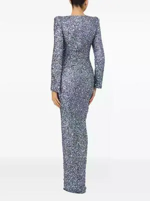 Jenny Packham Marie Sequin-embellished Gown - Grey