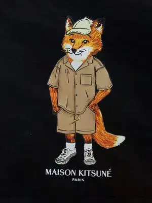 Maison Kitsuné Fox Graphic Tote Bag - Black