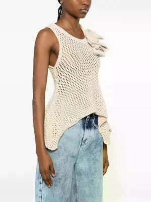 MARQUES' ALMEIDA Flower Asymmetric Knit Top