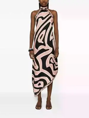 Emilio Pucci Labirinto Asymmetric High-neck Dress - Black