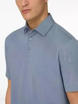 Boggi Milano Polo Shirt In Stretch Supima Cotton - Blue