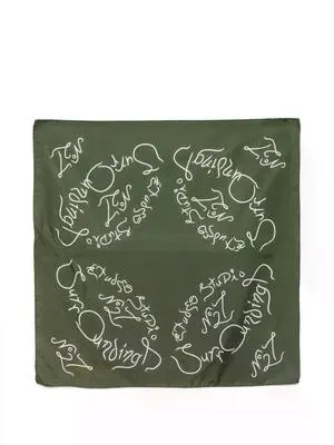 Études Studio Square-shape Bandana Scarf - Green