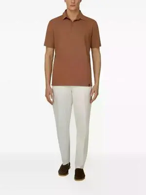 Boggi Milano Buttoned Polo Shirt - Brown