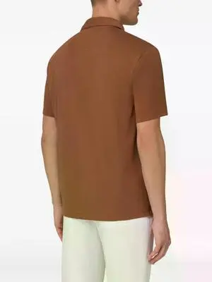 Boggi Milano Buttoned Polo Shirt - Brown