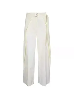 Erika Cavallini Wool Wide Leg Trousers - White