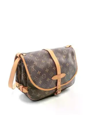 LOUIS VUITTON 2005 30 Saumur Monogram Satchel Bag - Brown