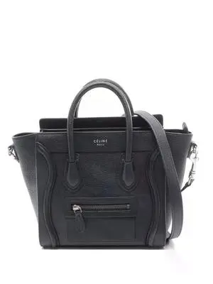 Celine 2000s Nano Leather Tote - Black