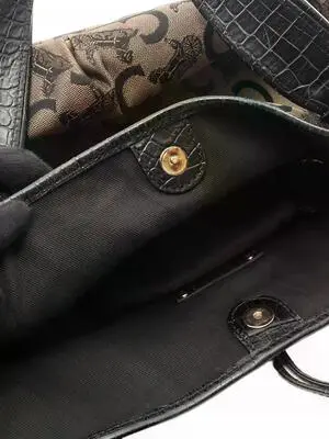 Celine 2000s Croc-embossed Tote Bag