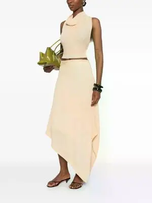 Victoria Beckham Asymmetric Hem Midi Skirt - Neutrals