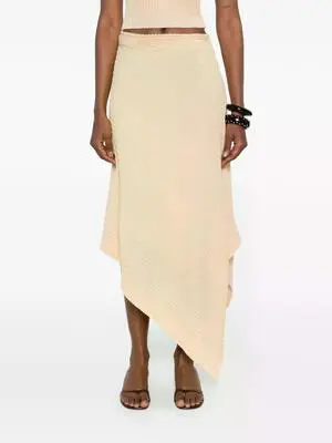 Victoria Beckham Asymmetric Hem Midi Skirt - Neutrals