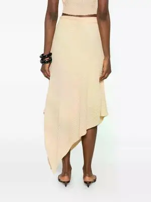 Victoria Beckham Asymmetric Hem Midi Skirt - Neutrals