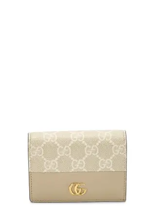 Gucci Beige Gg Supreme Canvas Marmont Card Case Beige