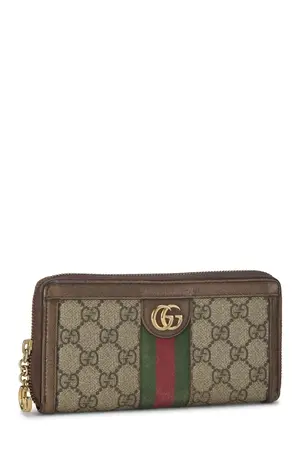 Gucci Gg Supreme Canvas Ophidia Zip Wallet