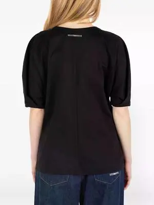 SOCIETE ANONYME Tie-detail Puff-sleeve Top - Black